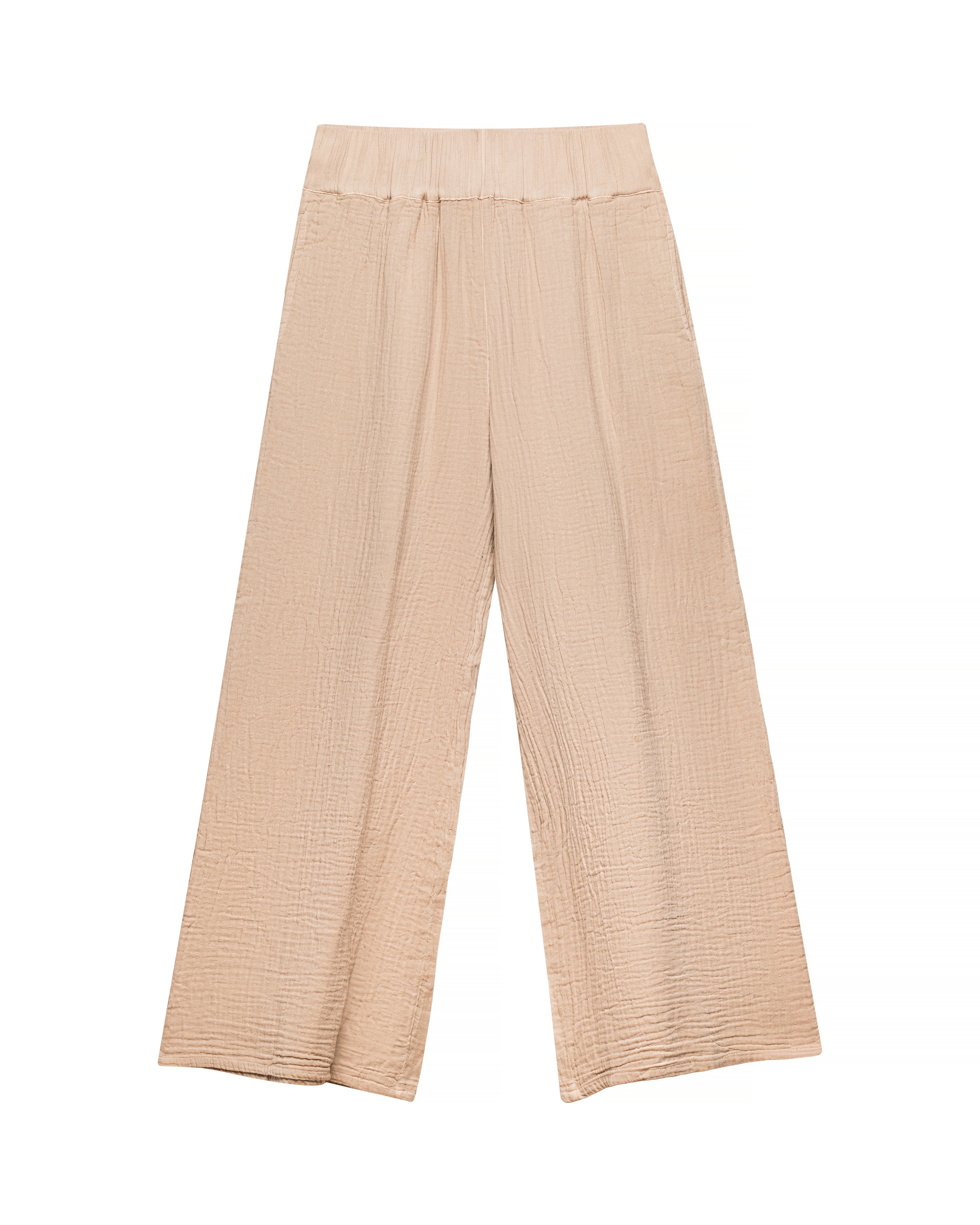 Crinkle Cotton Pant - Handmade 100% Cotton High-Waisted