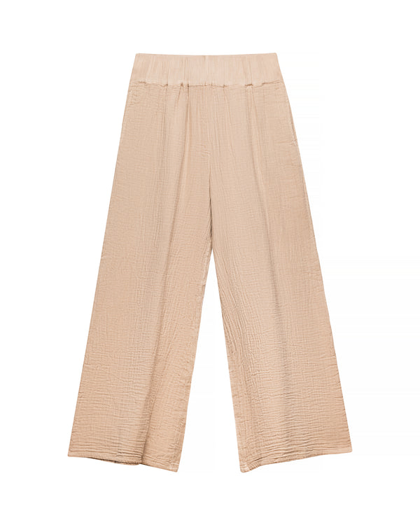 Crinkle Cotton Pant - Handmade 100% Cotton High-Waisted